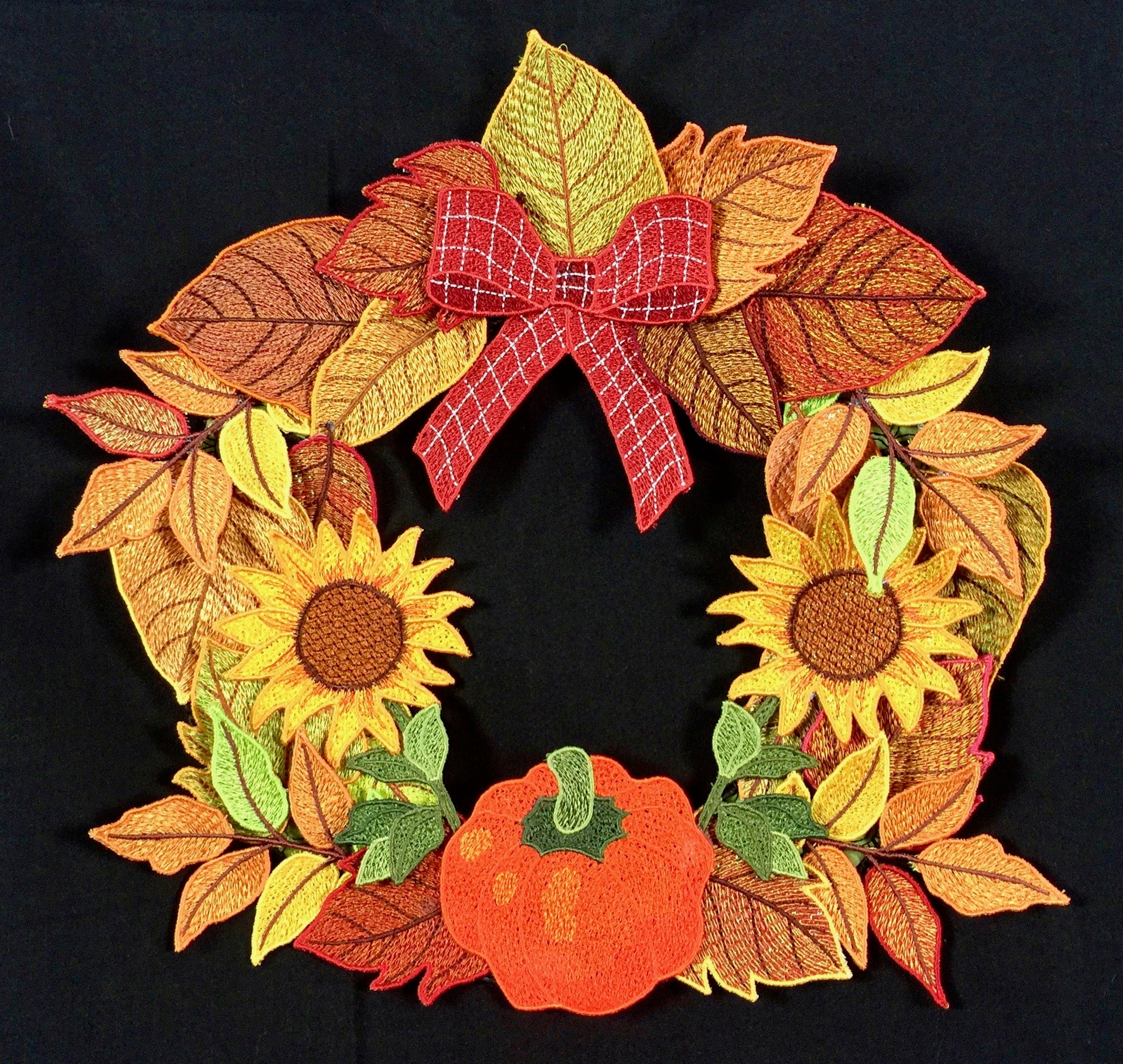 Fall Wreath Project 14" by MAS for 4x4 Hoop for Machine Embroidery ...