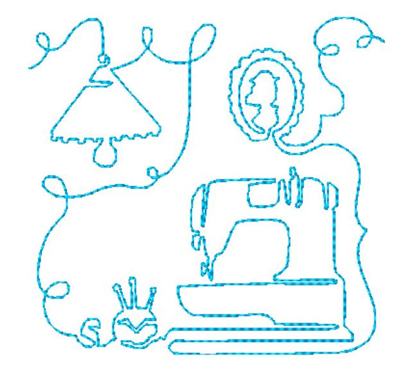 Continuous Line Sewing Redwork [4x4 & 5x7] Machine Embroidery Designs ...