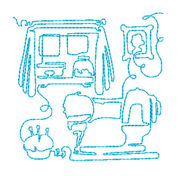 Continuous Line Sewing Redwork [4x4 & 5x7] Machine Embroidery Designs ...