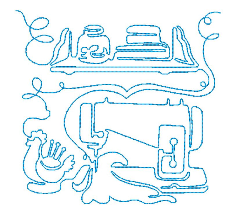 Continuous Line Sewing Redwork [4x4 & 5x7] Machine Embroidery Designs ...
