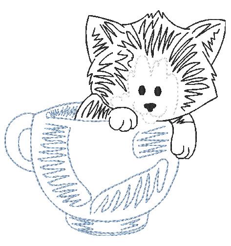 Cat Color Sketches Redwork [5x7] 11538 Machine Embroidery Designs ...