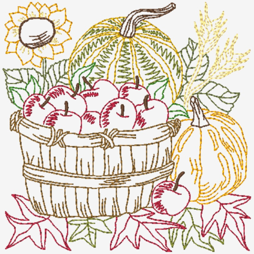 Fall Scenes Redwork [5x7] 10905 Machine Embroidery Designs ...